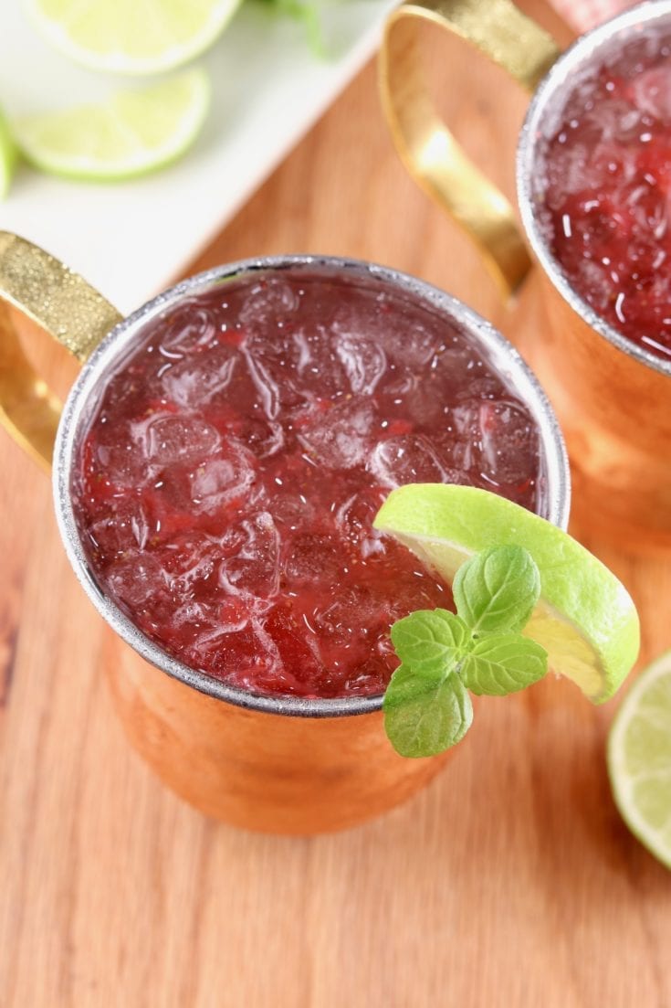 Strawberry Mango Moscow Mule {VIDEO} - Miss in the Kitchen