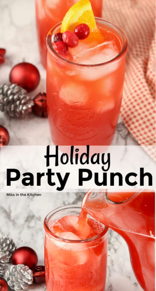 Holiday Party Punch {4 Ingredients} - Miss in the Kitchen