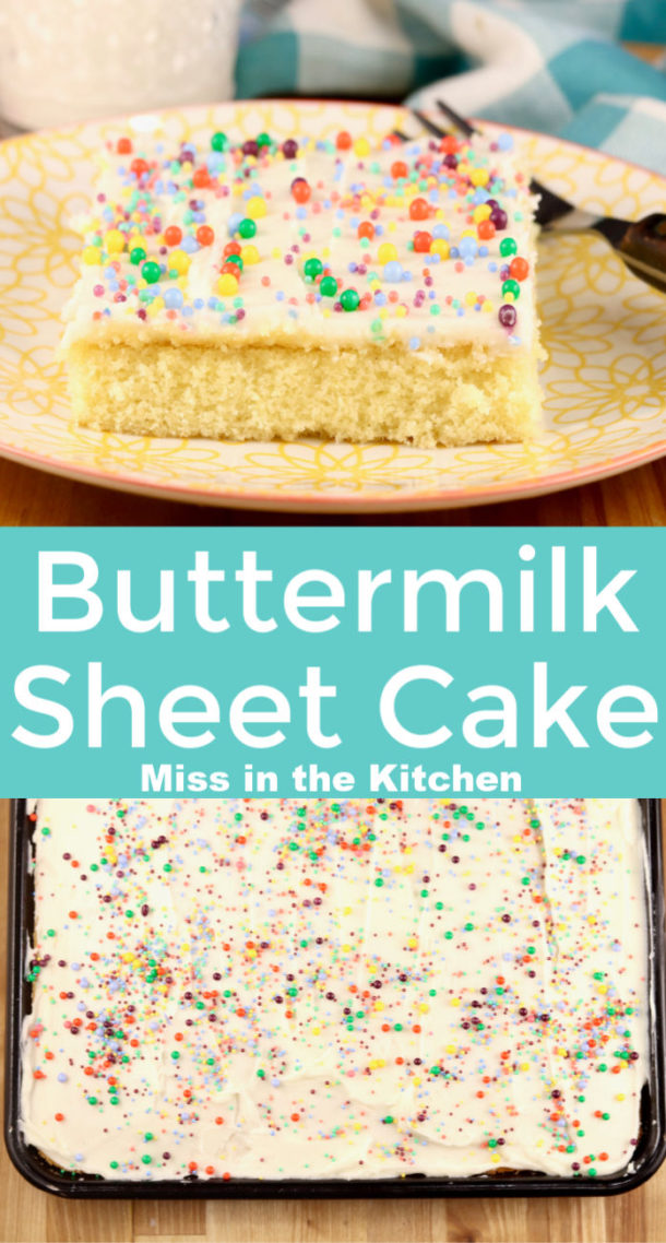 Buttermilk Sheet Cake {with Powdered Sugar Icing} - Miss in the Kitchen