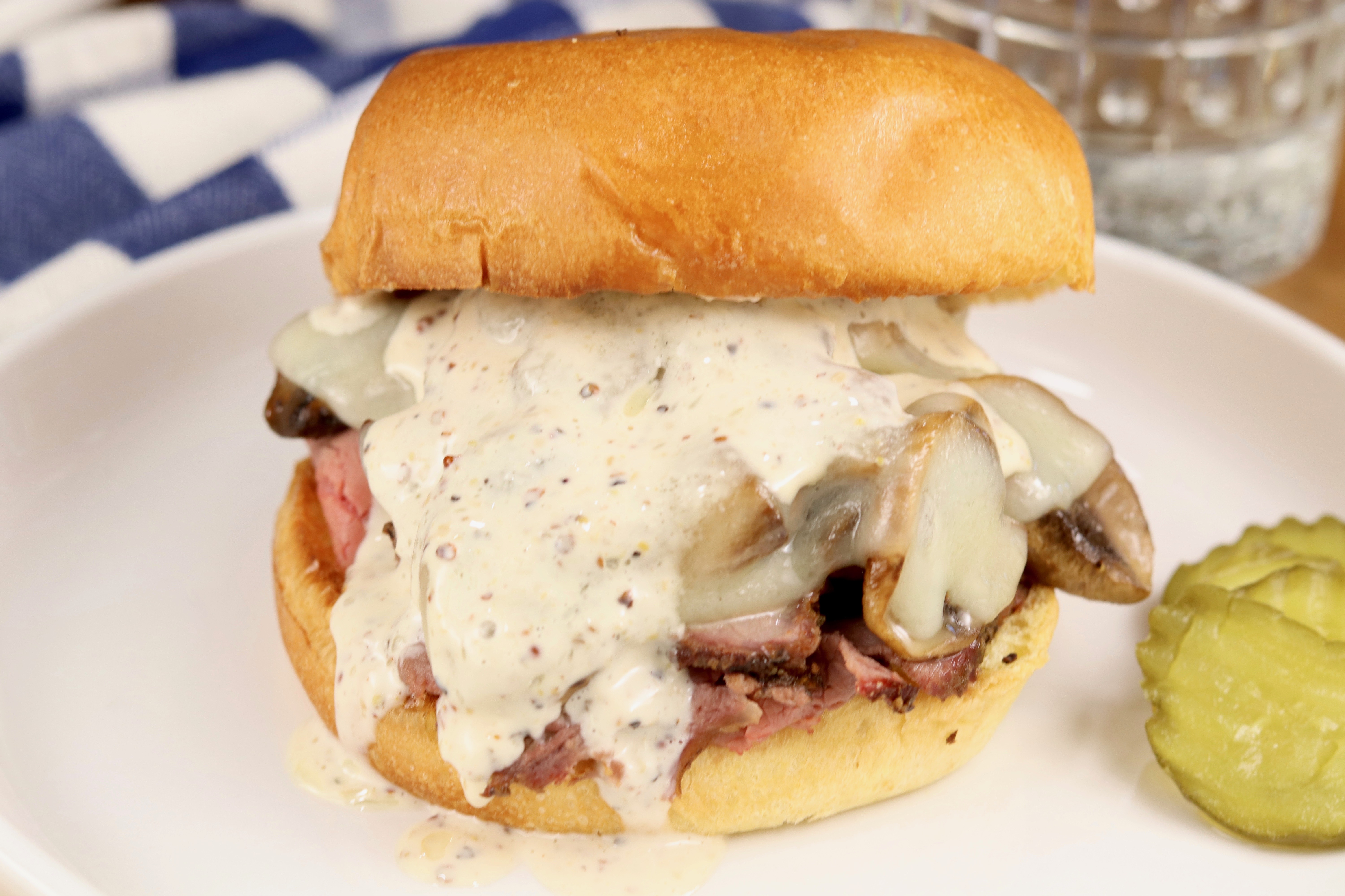 Mushroom and Swiss Roast Beef Sandwich - Miss in the Kitchen