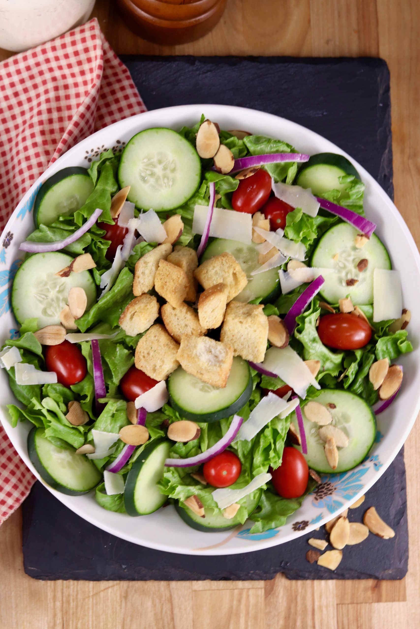 Easy Green Salad {Tossed Garden Salad} - Miss in the Kitchen