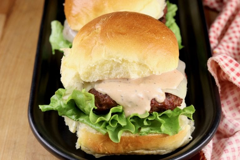 Cheeseburger Sliders (with Burger Sauce) - Miss in the Kitchen