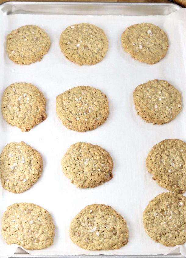 Salted Caramel Oatmeal Cookies {Chewy Recipe} - Miss in the Kitchen