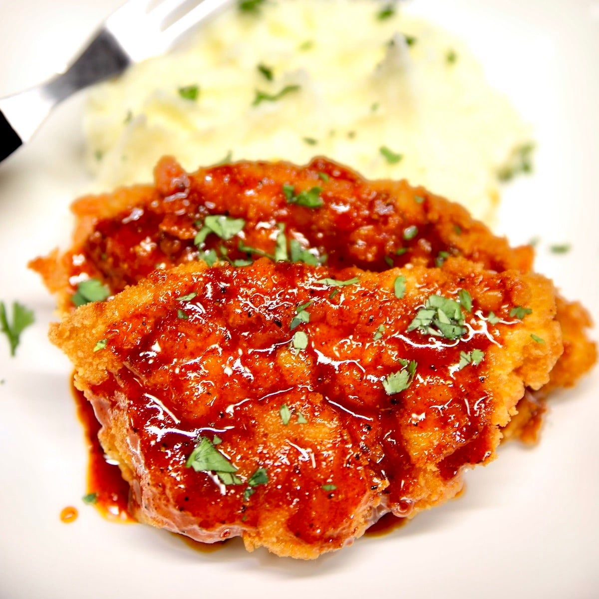 Crispy Pork Cutlets Recipe (with Honey Garlic Sauce) - Miss in the Kitchen