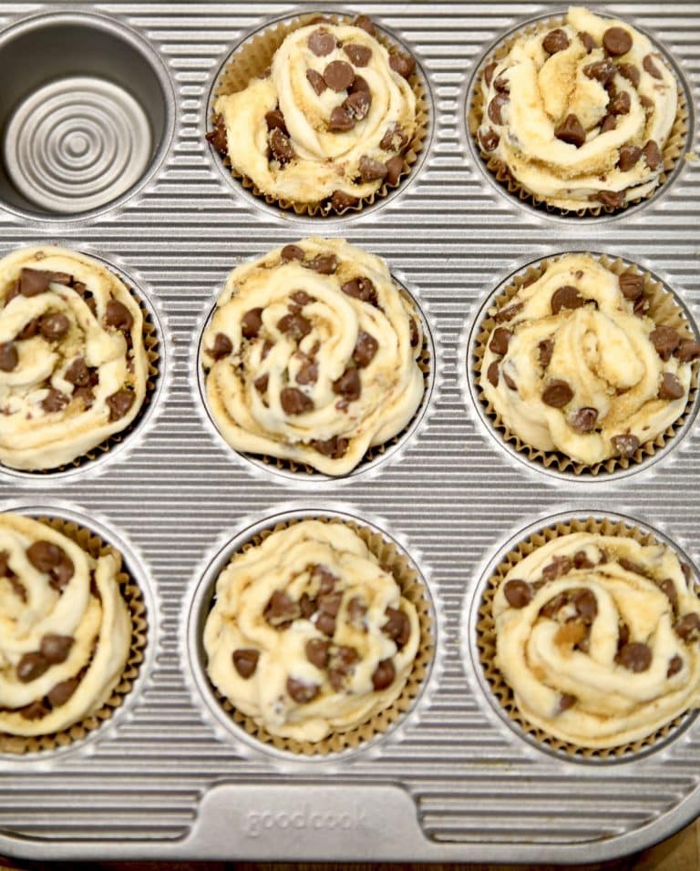 Chocolate Chip Cruffins (Crescent Dough Muffins) - Miss in the Kitchen