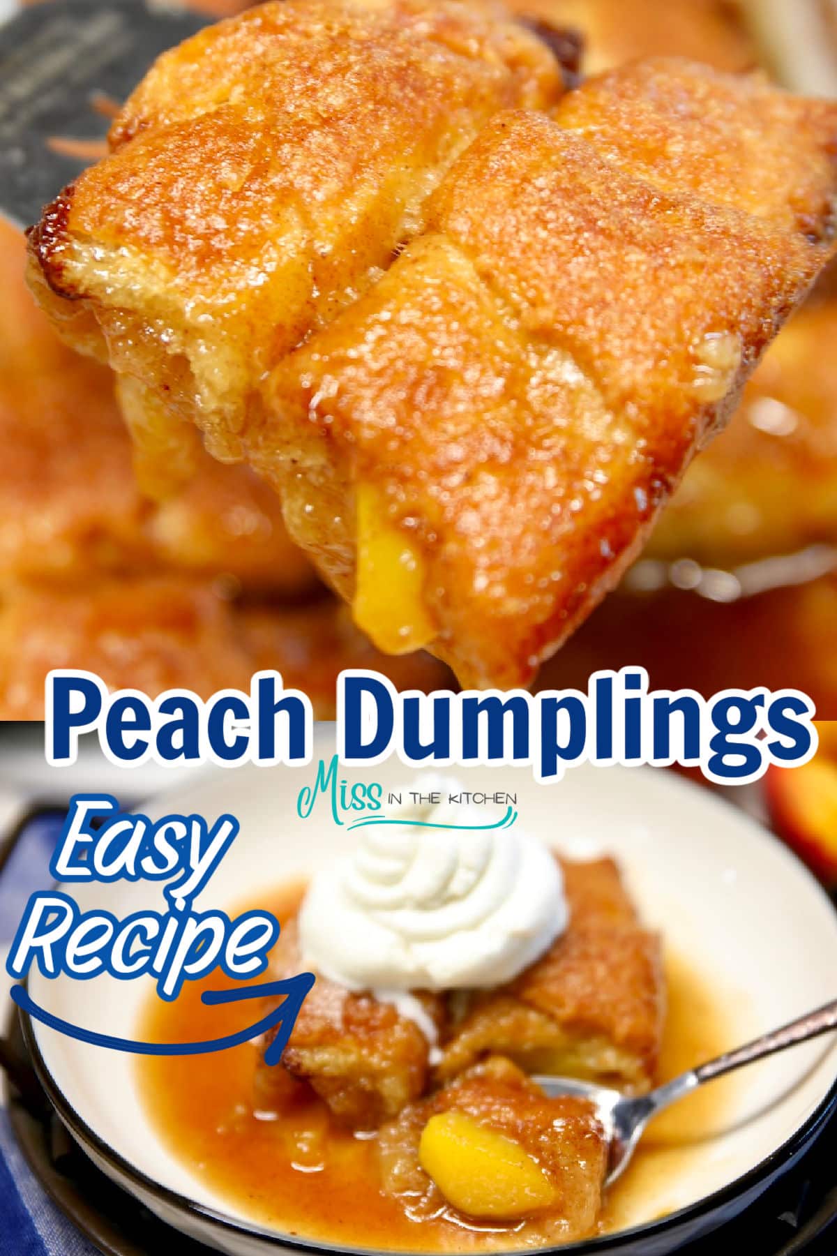 EASY Peach Dumplings (with crescent roll dough) - Miss in the Kitchen