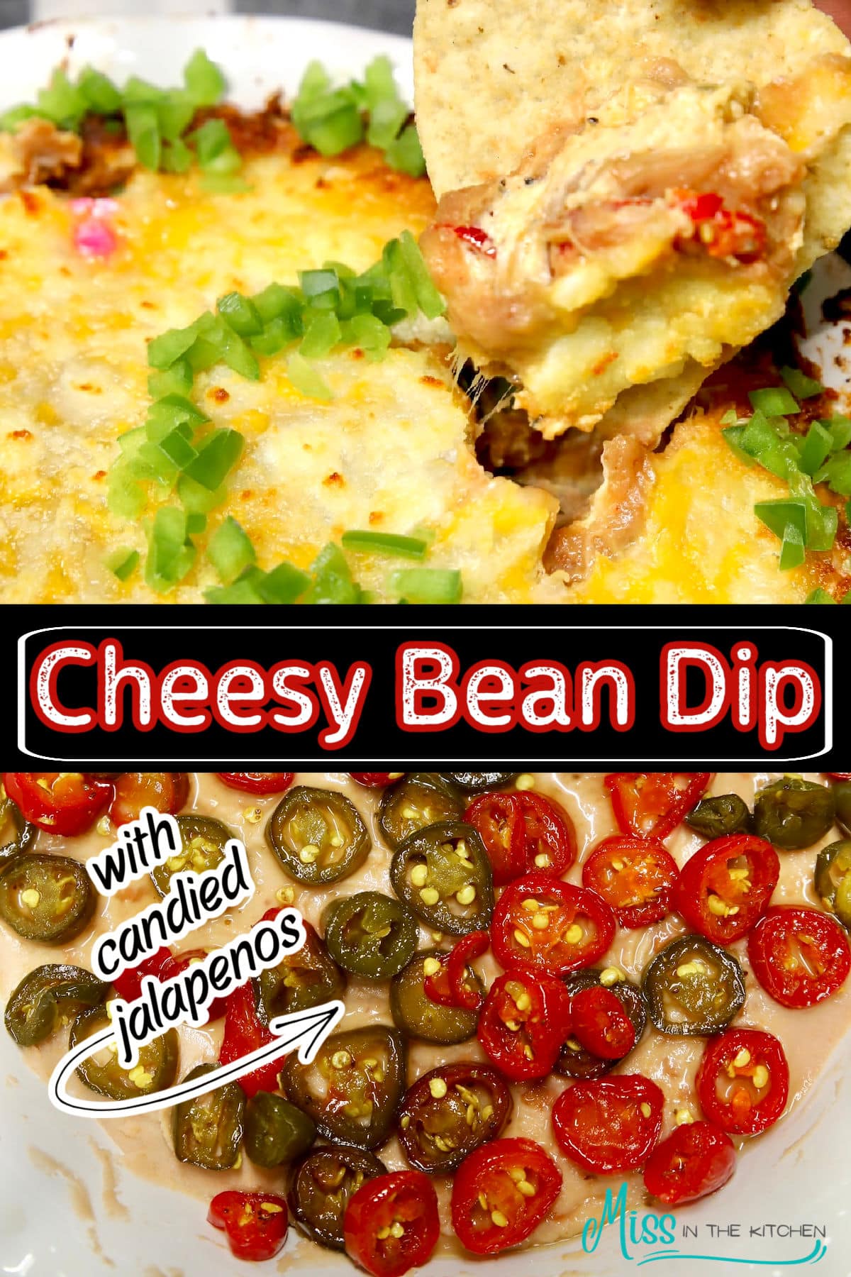 Cheesy Bean Dip (Easy Appetizer Recipe) - Miss in the Kitchen