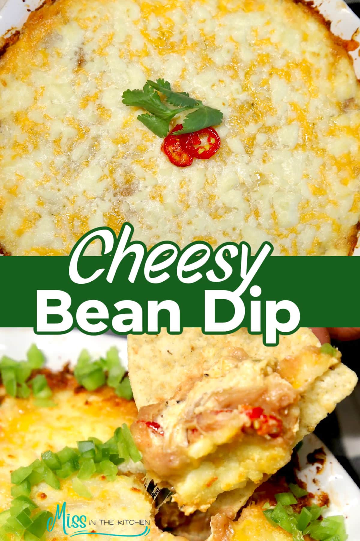 Cheesy Bean Dip (Easy Appetizer Recipe) - Miss in the Kitchen