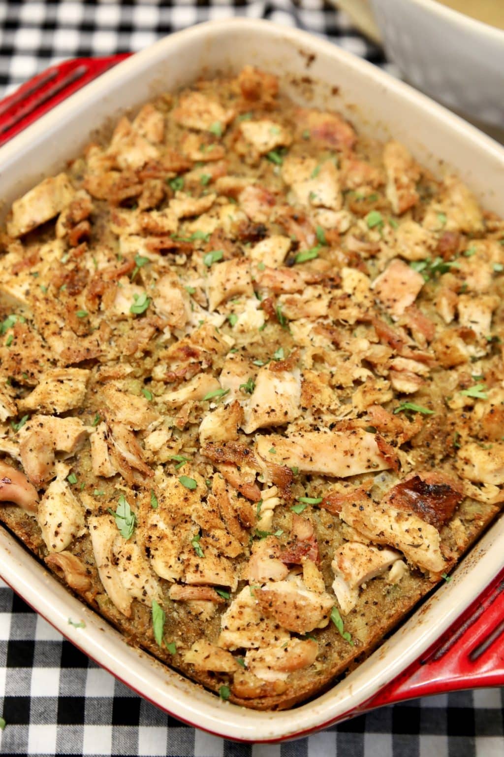 Cornbread Dressing with Chicken (Small Batch) - Miss in the Kitchen