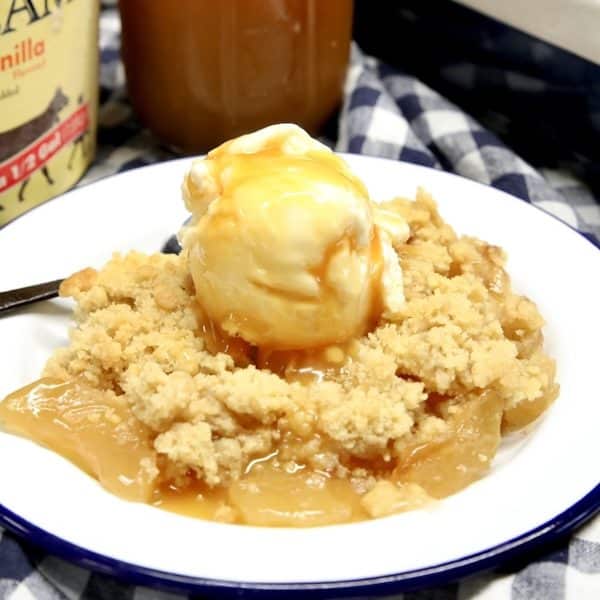 Caramel Apple Crumble (5 ingredient recipe) - Miss in the Kitchen