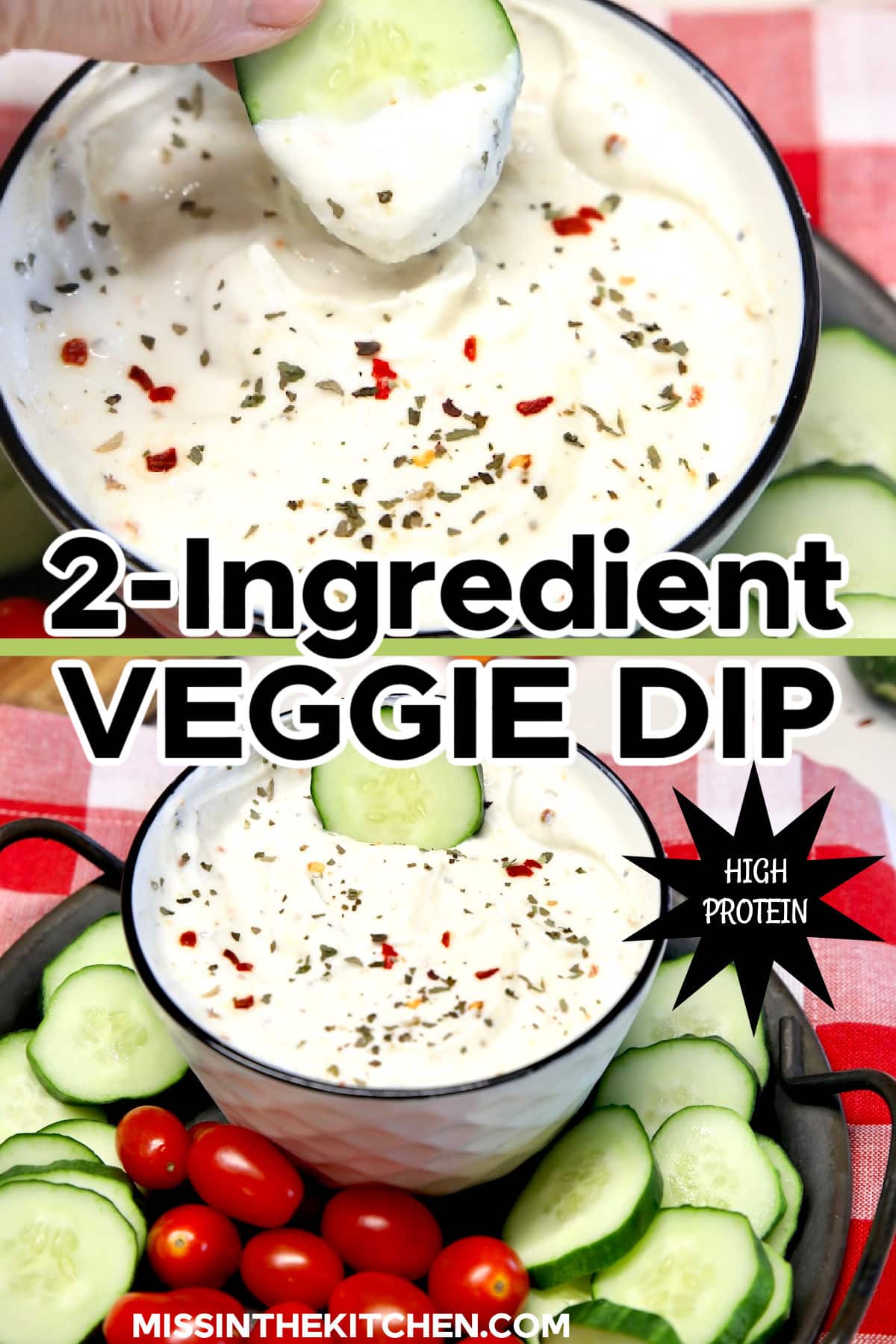 2 Ingredient Veggie Dip - Miss in the Kitchen