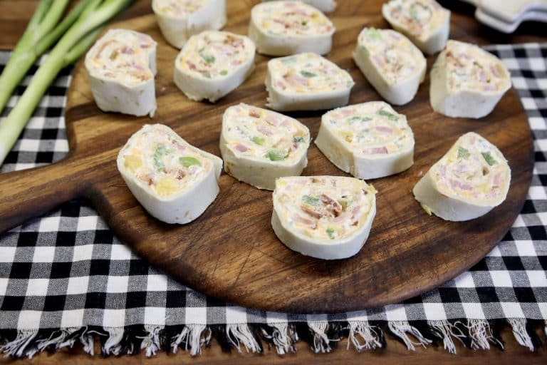 Hawaiian Tortilla Roll Ups (ham, bacon & pineapple) - Miss in the Kitchen