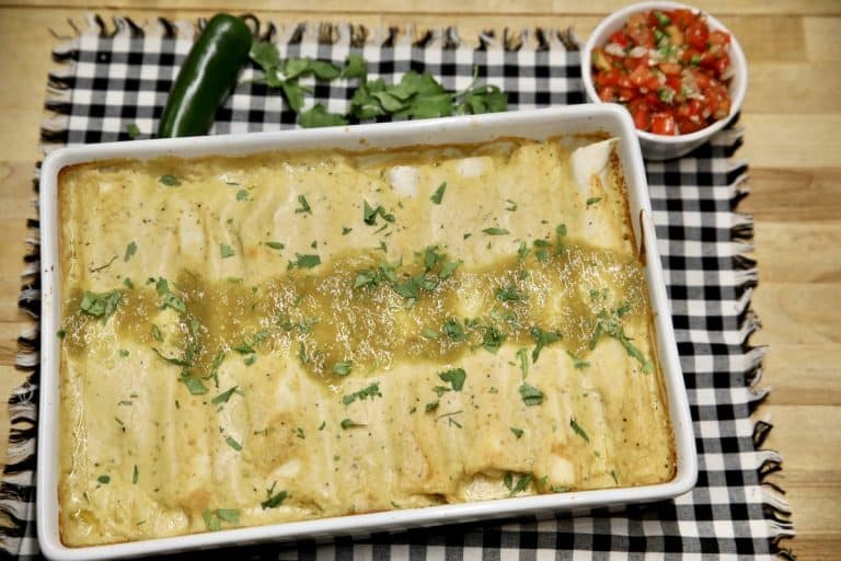Salsa Verde Turkey Enchiladas (Easy Leftover Turkey Recipe) - Miss in ...