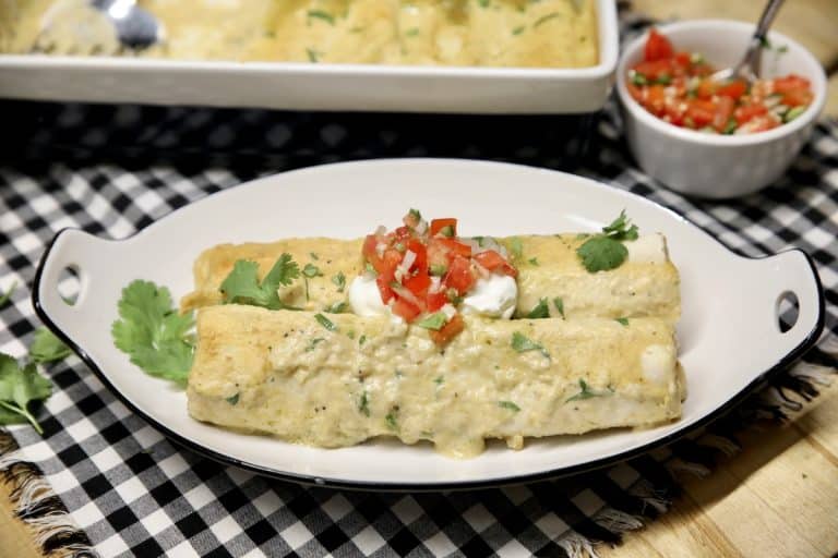 Salsa Verde Turkey Enchiladas (Easy Leftover Turkey Recipe) - Miss in ...